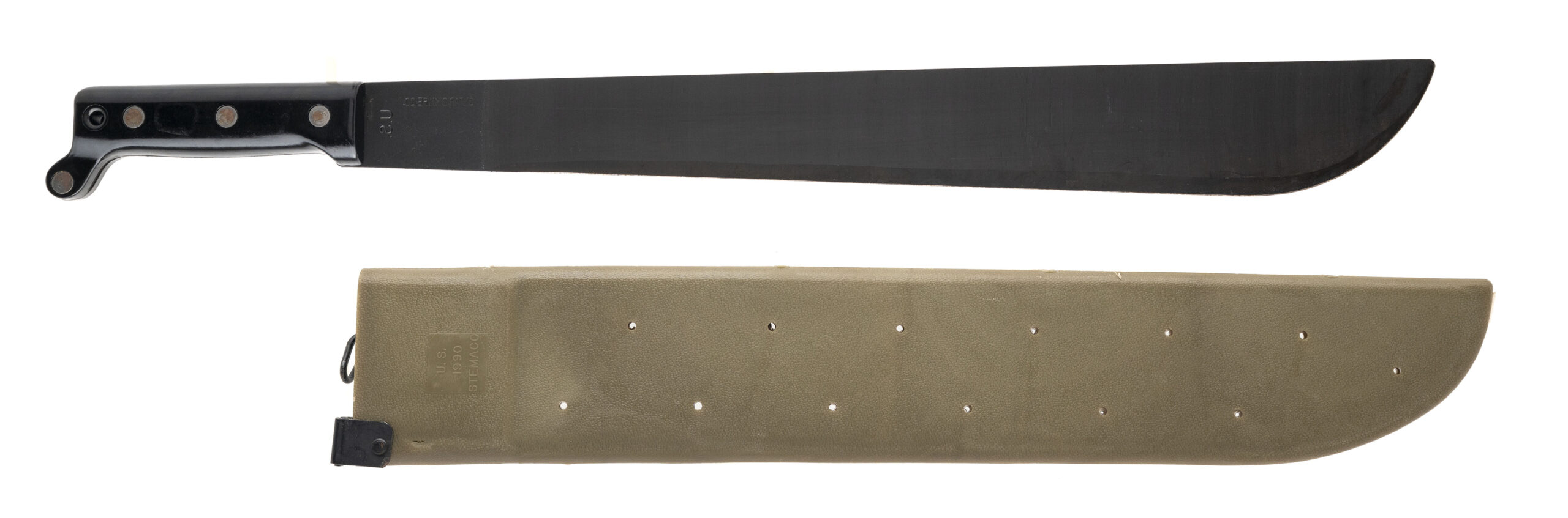 GULF WAR ERA U.S. ONTARIO MACHETE IN U.S. 1990 STEMACO SHEATH (MEW4306 ...