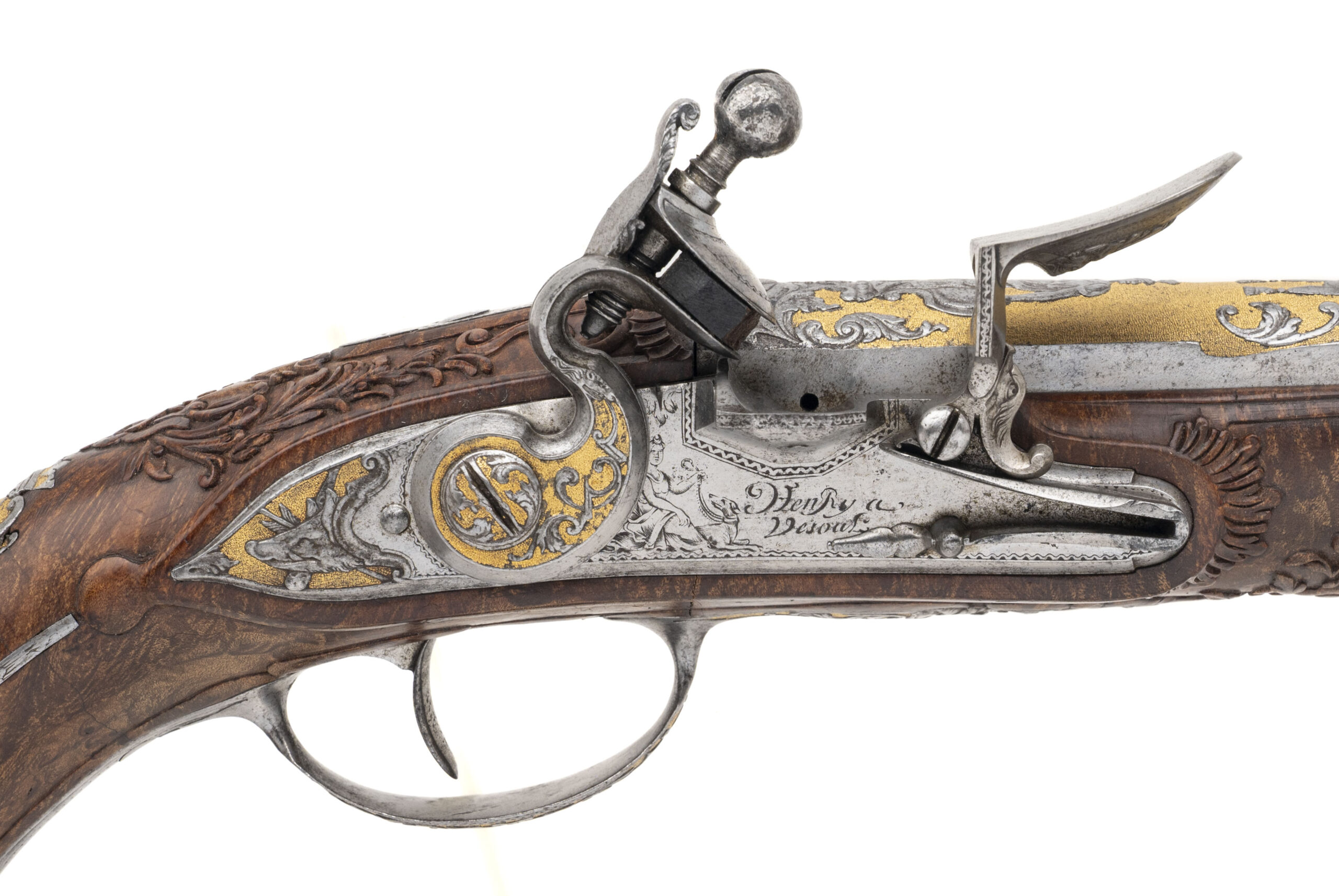 Exceptionally Fine Pair of French Flintlock Garniture Pistols by Henry ...